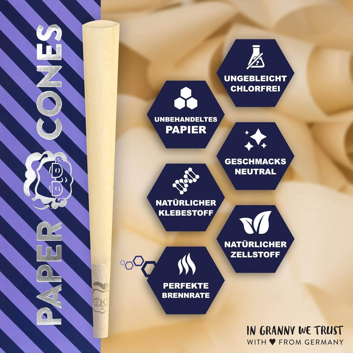 Vorgerollte Zellstoff Cones King Size – Granny’s (32/64)